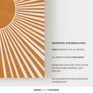 Sun and Moon Print Set of 2 | Mid Century Boho Print Set | Orange Sun ...