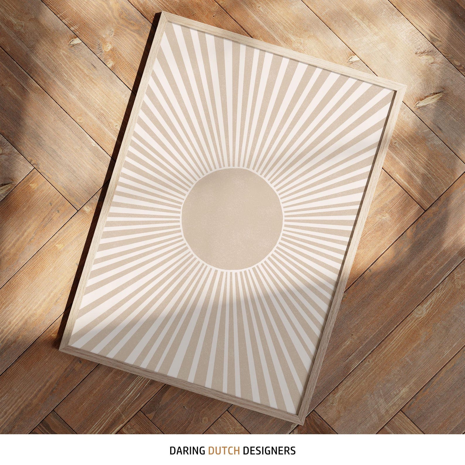 Neutral Sun and Moon Wall Art Set of 2 | Beige Home Decor for Apartment ...