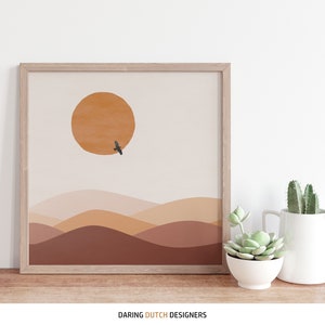 Earth Tone Landscape Set of 3 Prints Square Size Art Above - Etsy