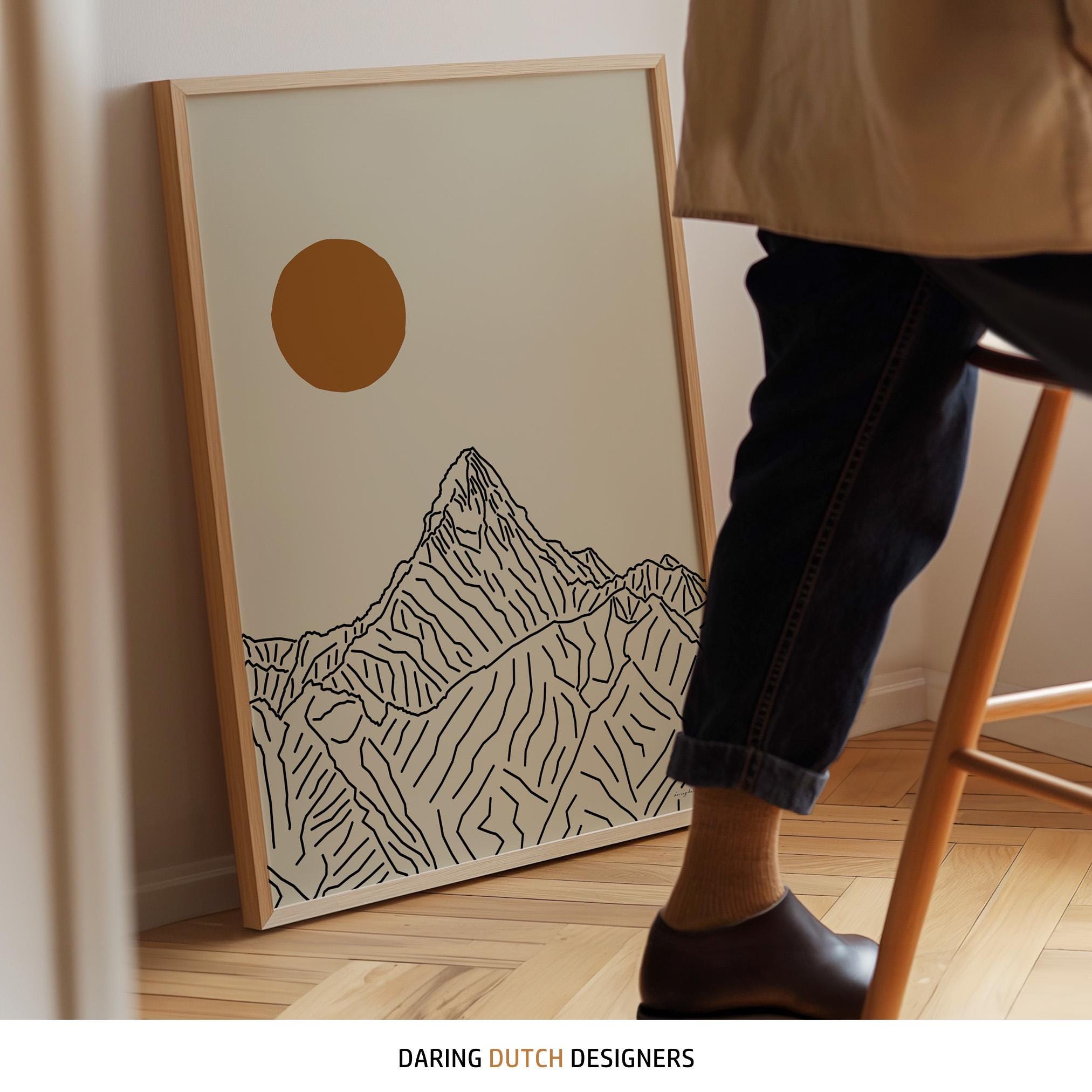 Mount Everest Line Drawing Poster – Himalaya Mountain Wall Art, Nepal ...