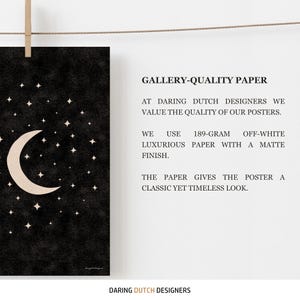 Black and Beige Sun and Moon Stars Poster Set | Square Art Set of 2 ...