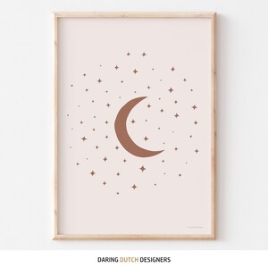 Sun and Moon Poster Set of 2 – Boho Wall Art Terracotta Clay & Earth ...