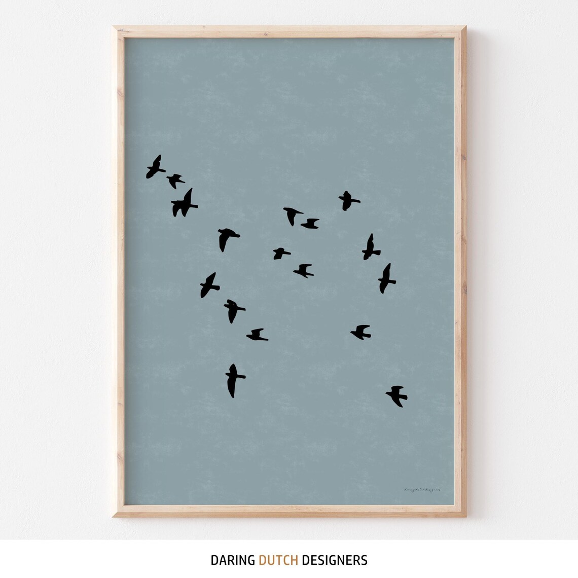 Japandi Triptych Wall Art Flock of Birds Full Moon, 3-piece Minimalist ...