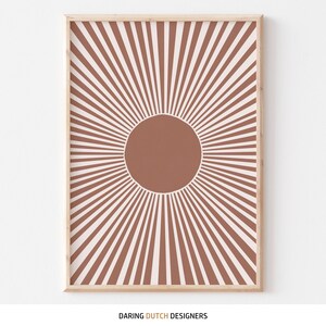 Sun and Moon Poster Set of 2 – Boho Wall Art Terracotta Clay & Earth ...