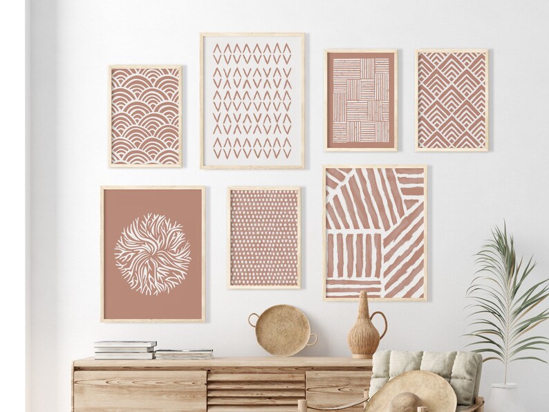 Blush Pink Wall Art Set of 7 Printable Pink Wall Art - Etsy