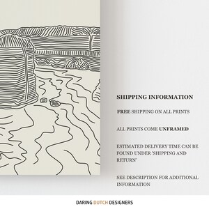 Australian Coast Line Art Poster, Beach and Coastal Wall Art Print ...