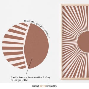 Sun and Moon Poster Set of 2 – Boho Wall Art Terracotta Clay & Earth ...