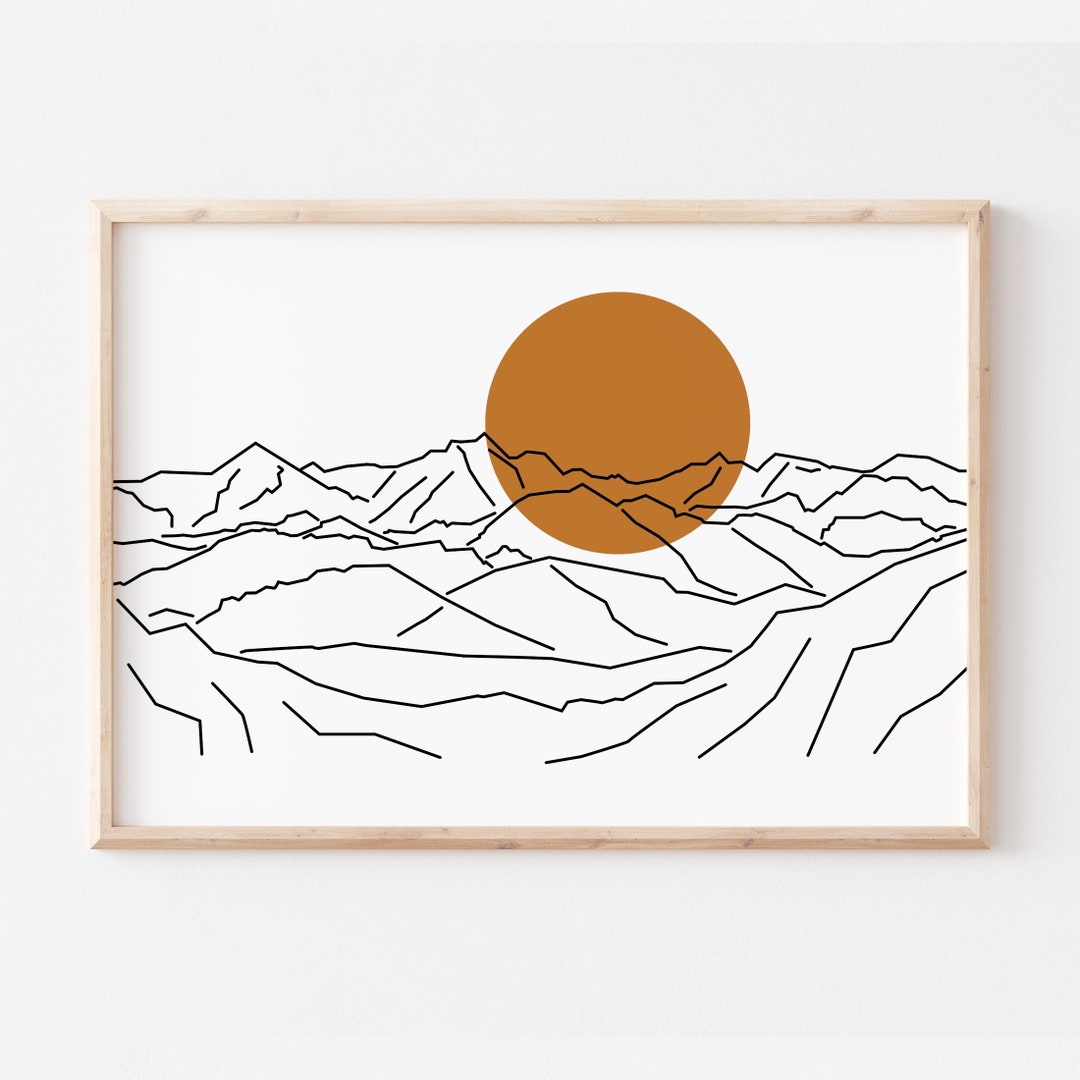 Instant Download | Himalaya Line Art | Nepal Minimalist Art | Mountain ...