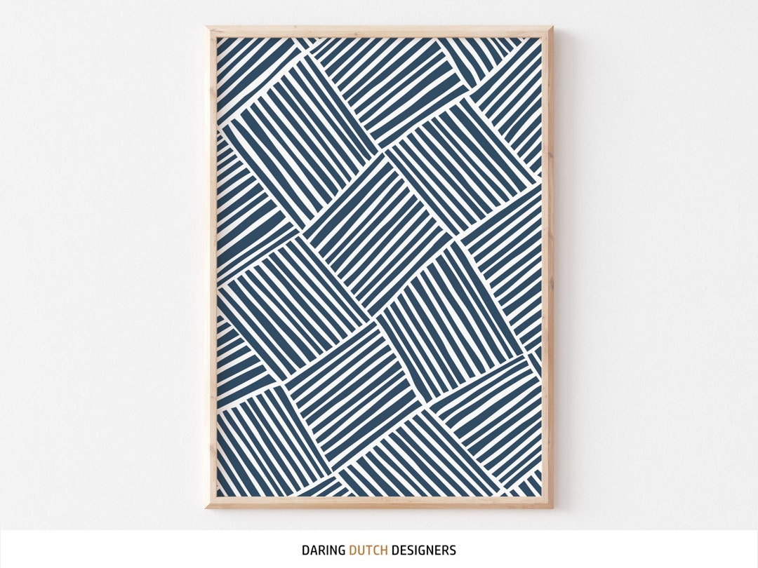 Boho Navy Blue Pattern Printable Wall Art | Indigo Blue Bohemian ...