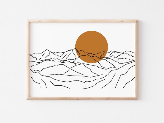 Instant Download Himalaya Line Art Nepal Minimalist Art | Etsy
