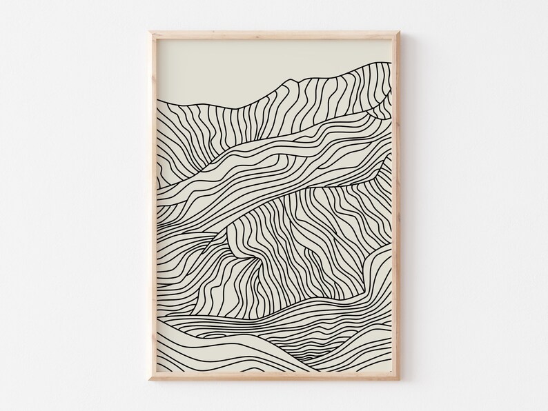 Japanese Alps Japandi Sun Set of 3 Prints Abstract Line - Etsy