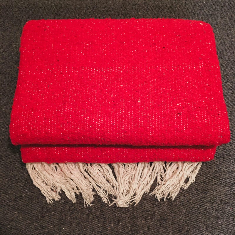 Solid Red Mexican Blanket - Etsy