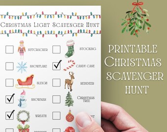 Christmas Light Scavenger Hunt Printable, Family Activity, Christmas ...