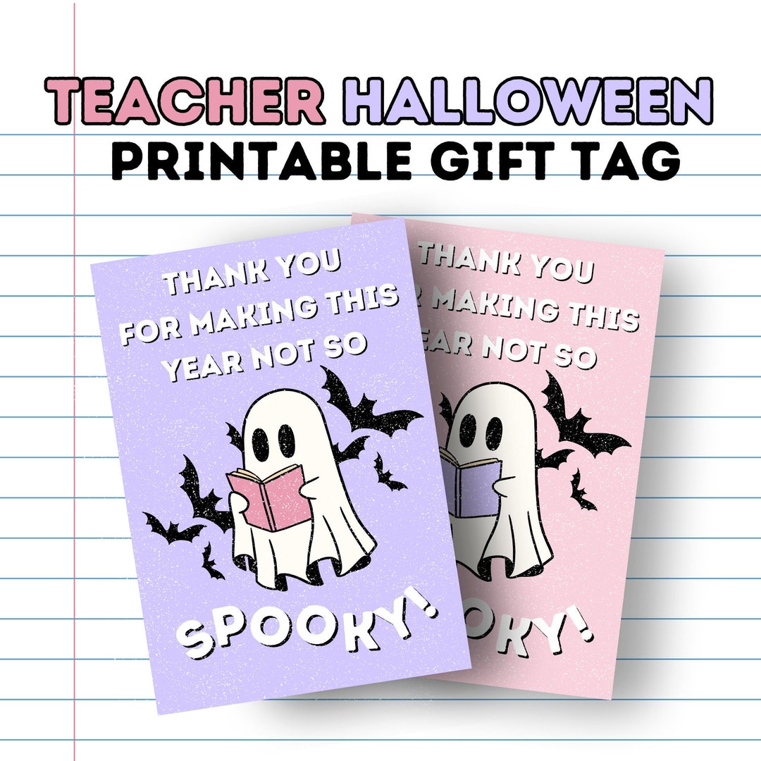 Halloween Teacher Gift Tag | Printable | Instant Download | PDF | Cute ...