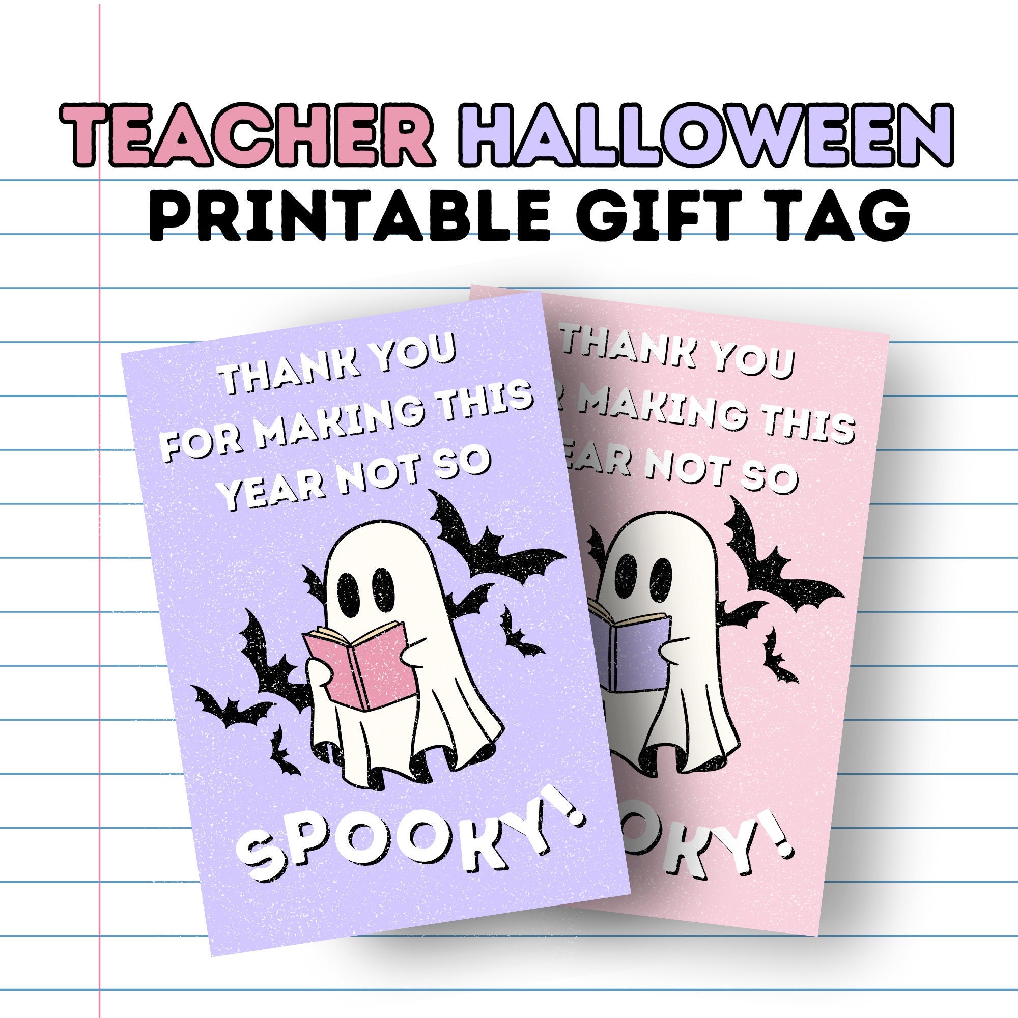 Halloween Teacher Gift Tag Printable Instant Download - Etsy