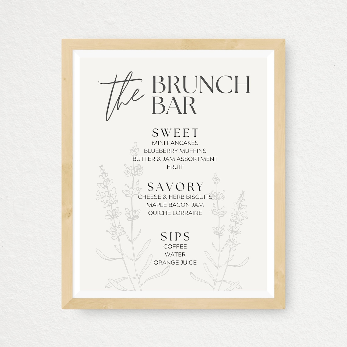 Modern Brunch Bar Sign | Minimalistic | Printable Template | Printable ...