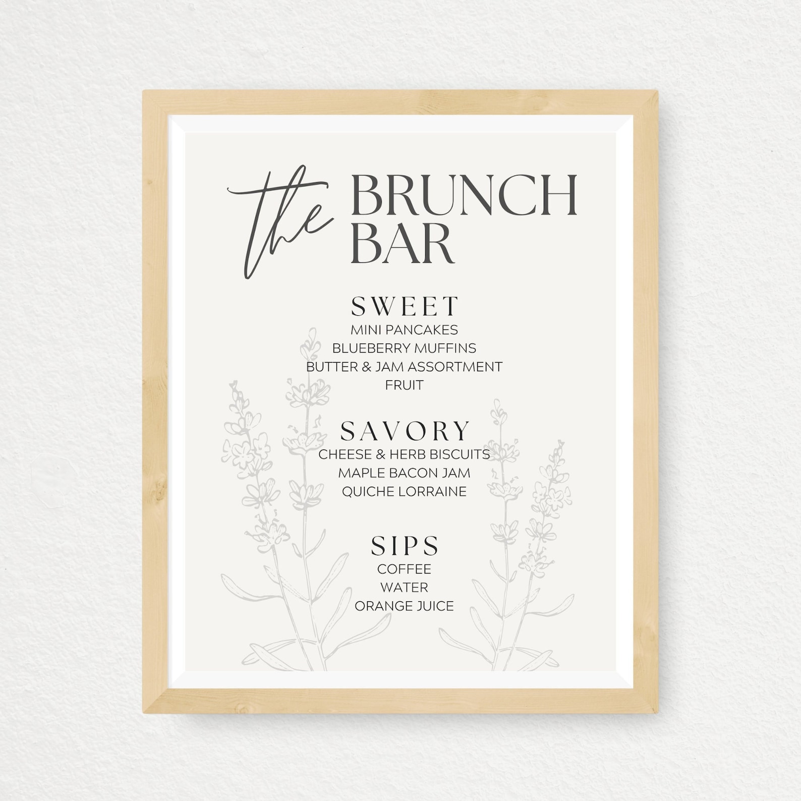 Modern Brunch Bar Sign | Minimalistic | Printable Template | Printable ...