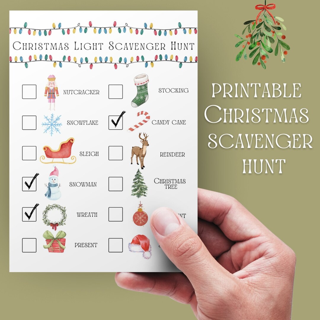 Christmas Light Scavenger Hunt | Printable | PDF | Instant Download ...