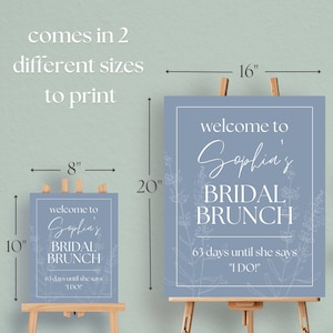 Modern Bridal Brunch Welcome Sign | Minimalistic | Printable Template ...