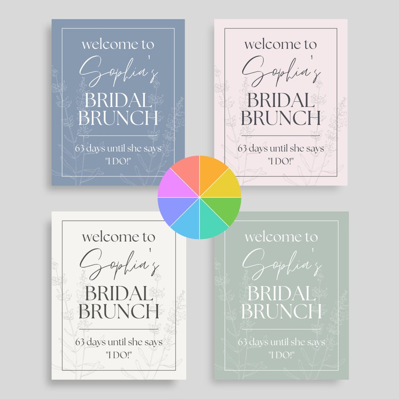 Modern Bridal Brunch Welcome Sign | Minimalistic | Printable Template ...