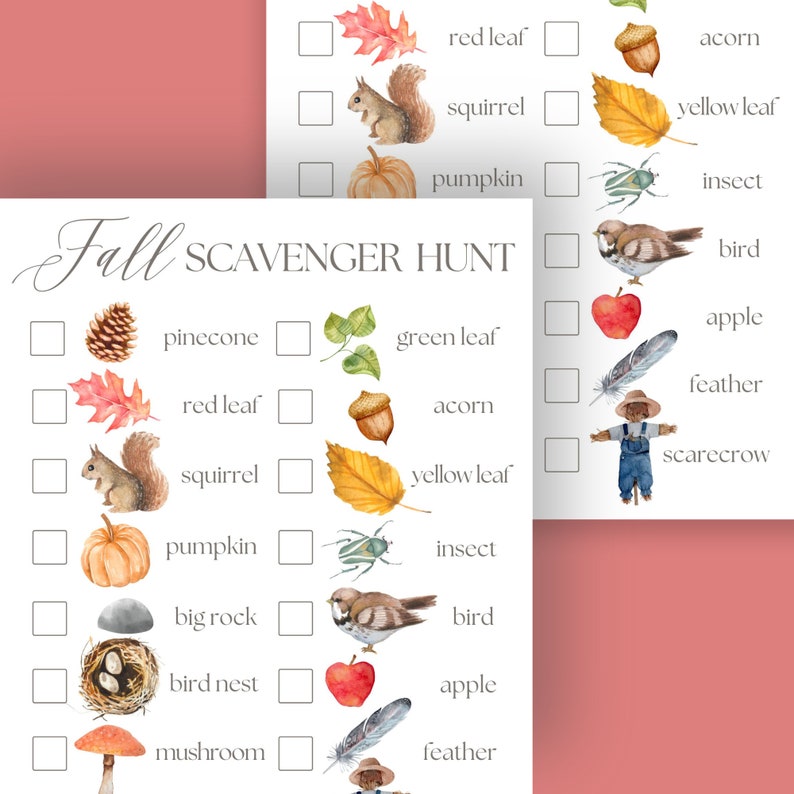 Fall Scavenger Hunt | Printable | PDF | Instant Download | Kids ...