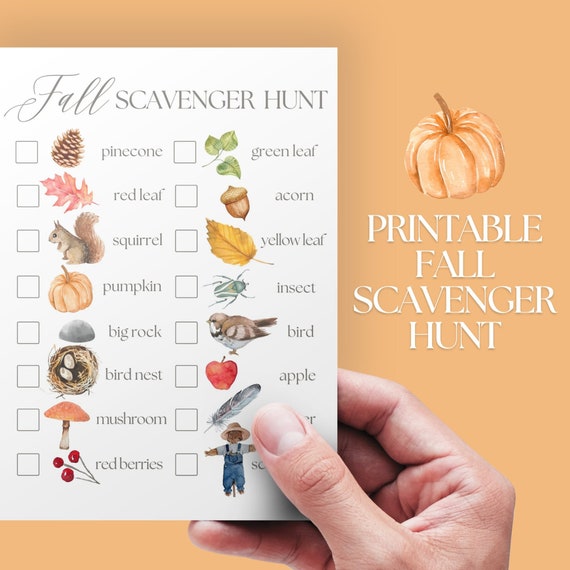 Fall Scavenger Hunt Printable PDF Instant Download - Etsy