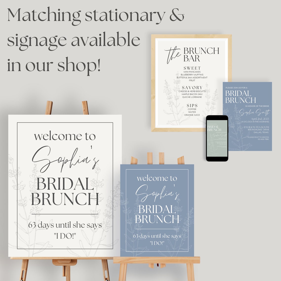 Modern Brunch Bar Sign | Minimalistic | Printable Template | Printable ...