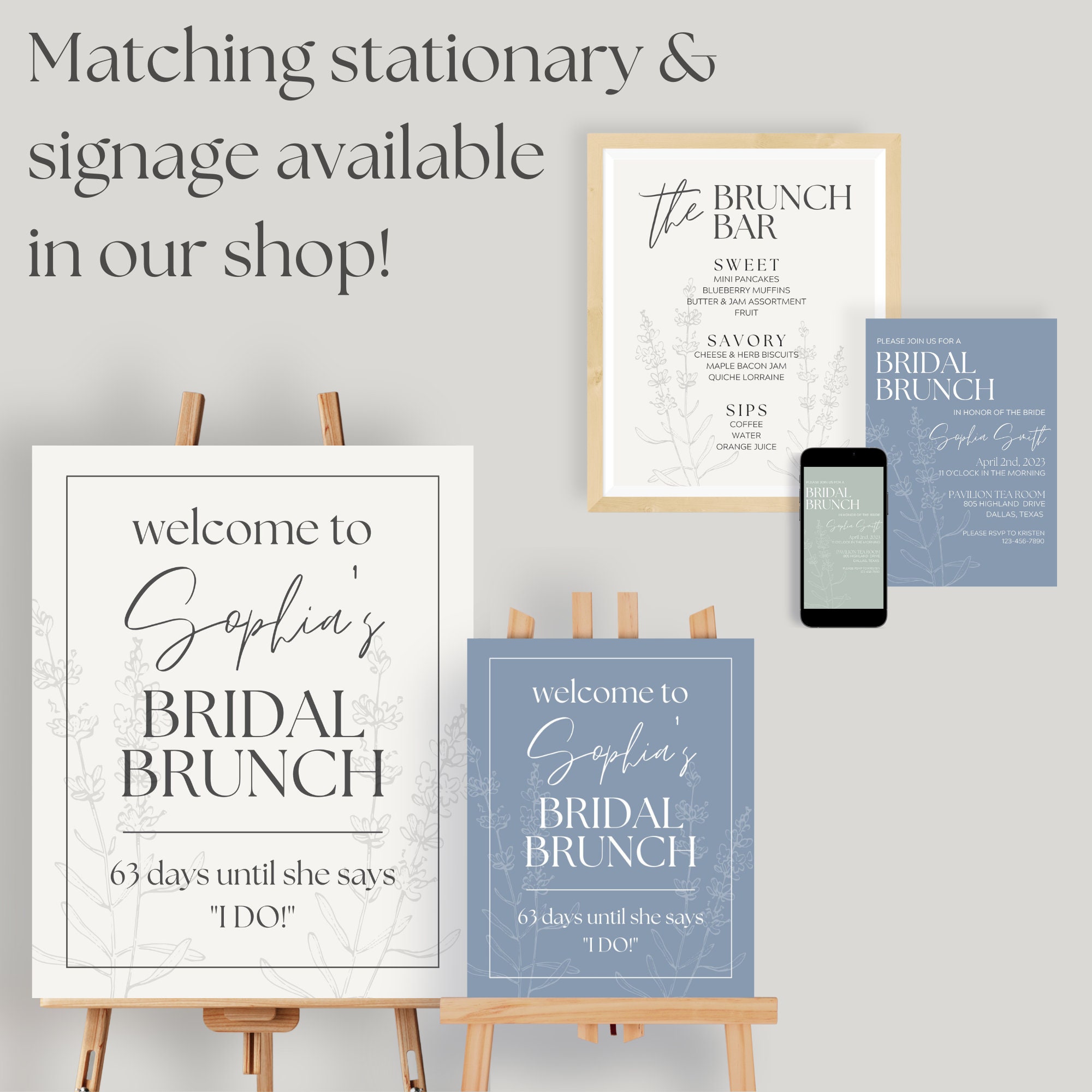 Modern Brunch Bar Sign | Minimalistic | Printable Template | Printable ...