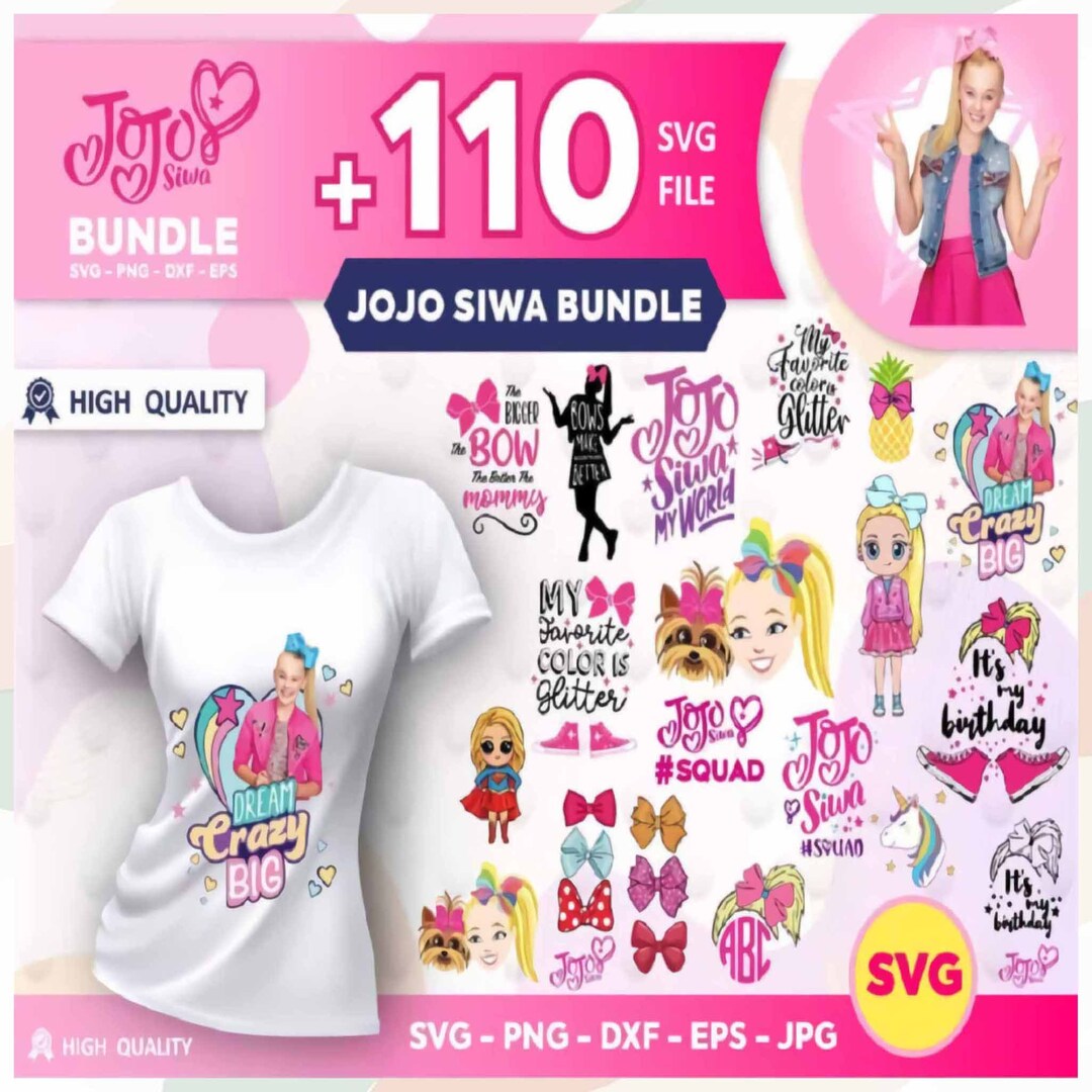 Best Seller Jojo Siwa Bundle SVG, Jojo Siwa Vector, Jojo Siwa ...