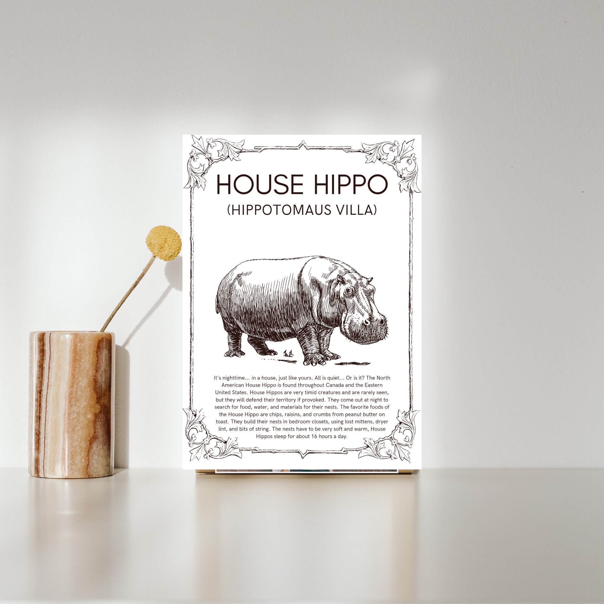 House Hippo Sign, House Hippo Housewarming Gift, Card Only, Digital ...
