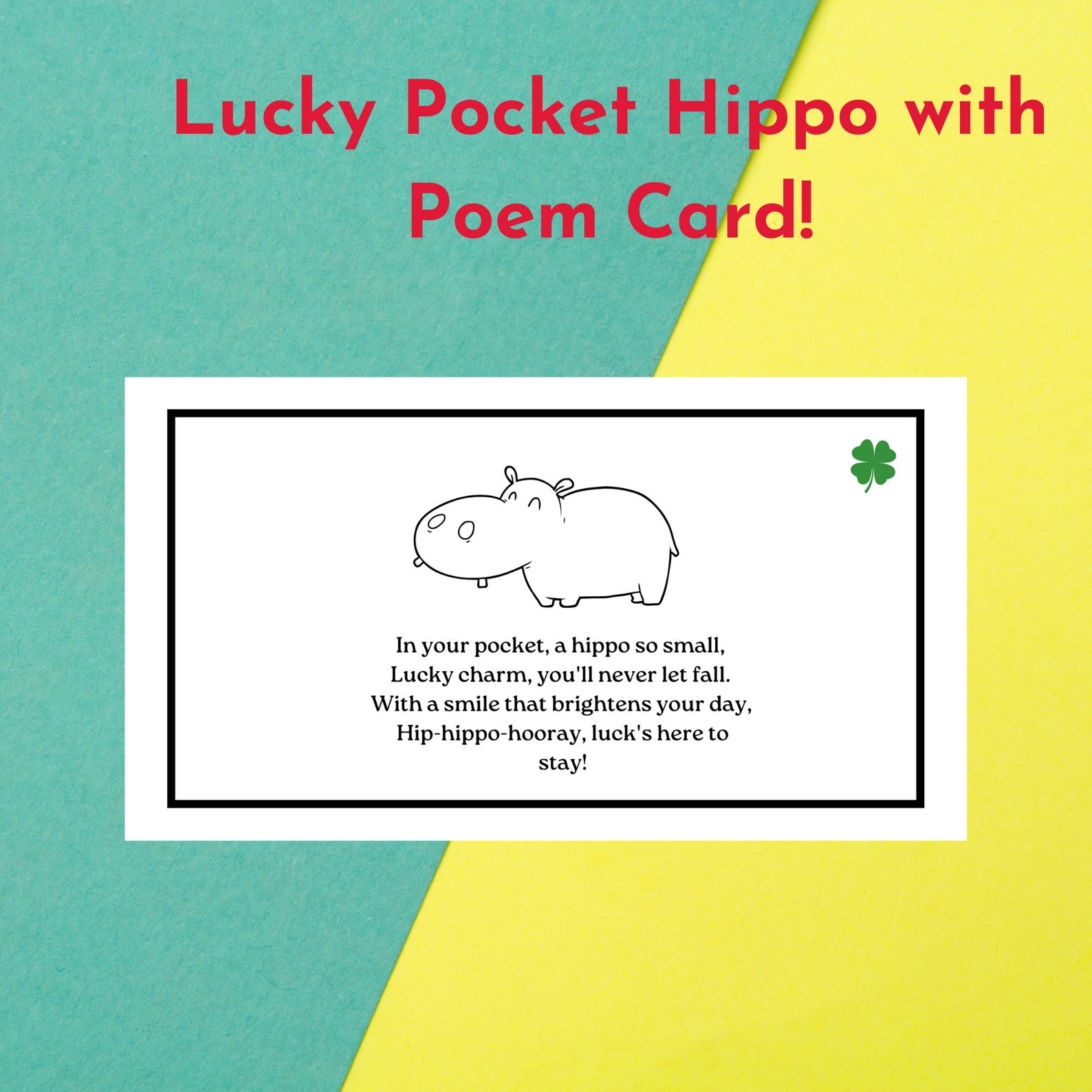 Good Luck Pocket Hippo With Poem -mini Menagerie: Realistic Hippo ...