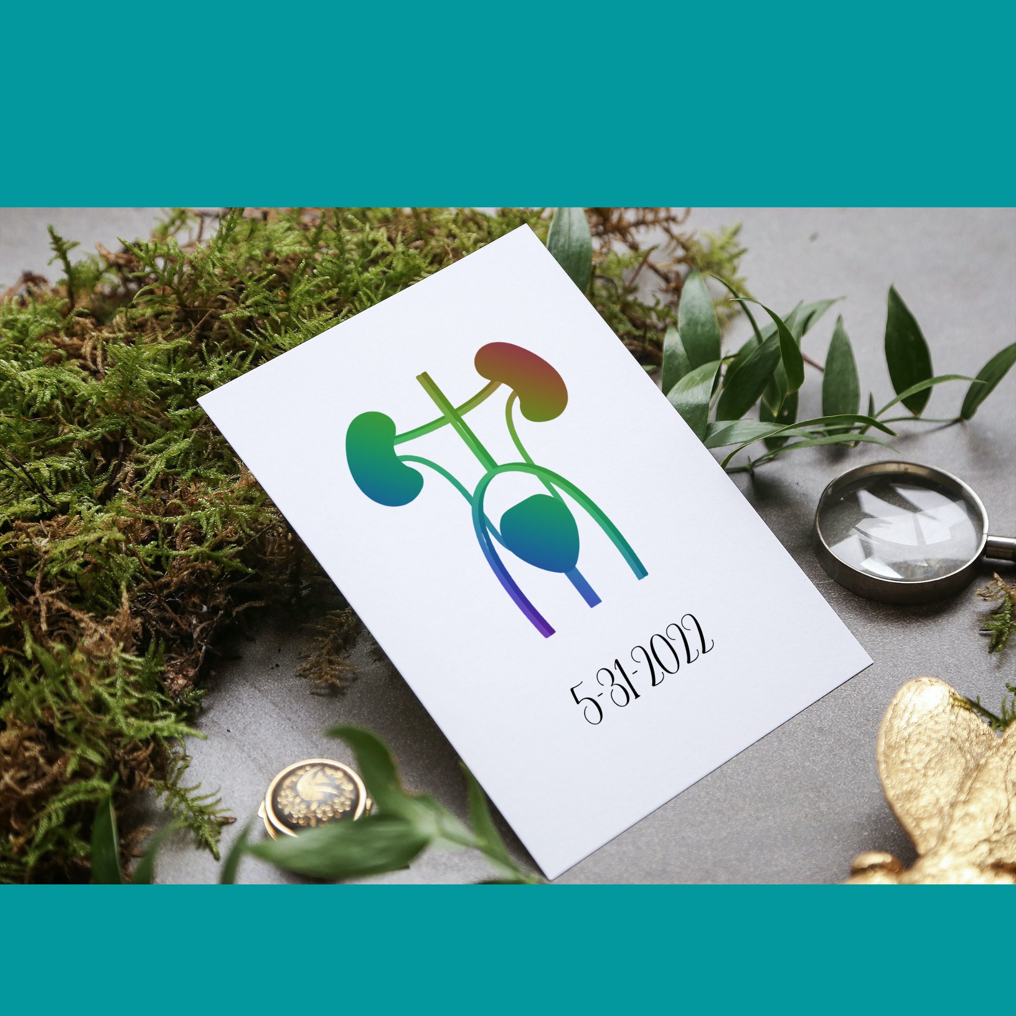 Custom Kidney Transplant Card- Kidney Card With Transplant Date ...