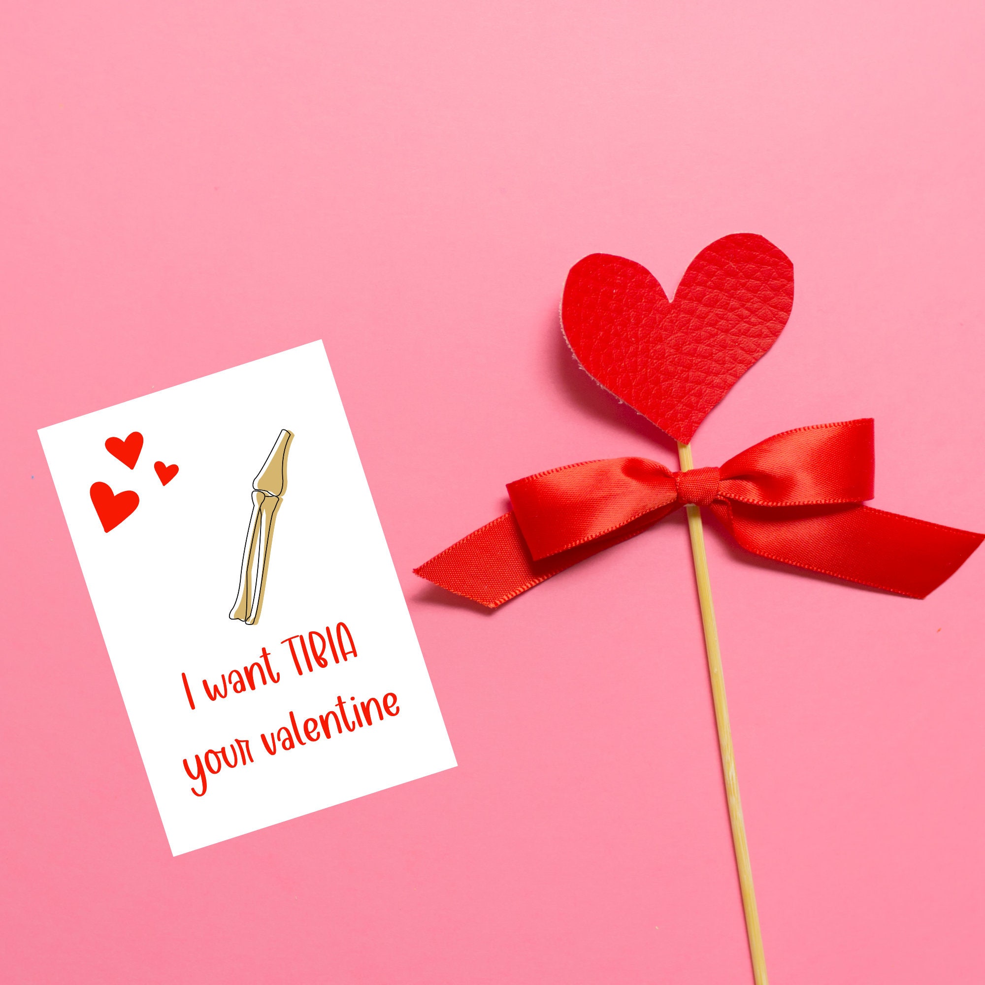 Tibia Valentines Day Card, Medical Card for Valentine Day, Instant ...