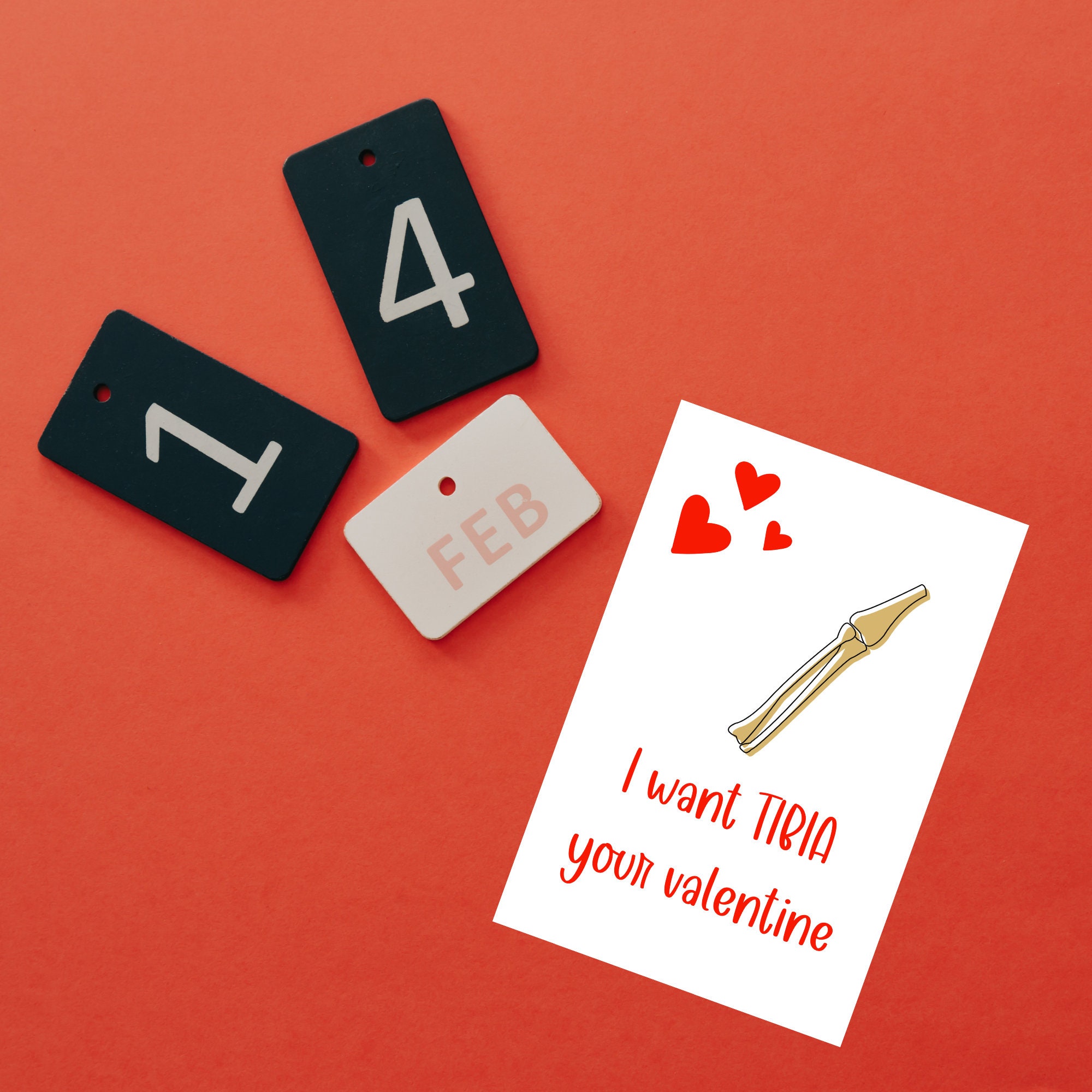 Tibia Valentines Day Card, Medical Card for Valentine Day, Instant ...