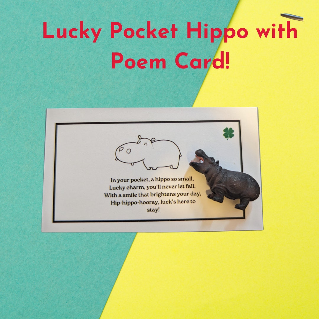 Good Luck Pocket Hippo With Poem -mini Menagerie: Realistic Hippo ...