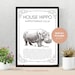 House Hippo Sign, House Hippo Housewarming Gift, Card Only, Digital ...