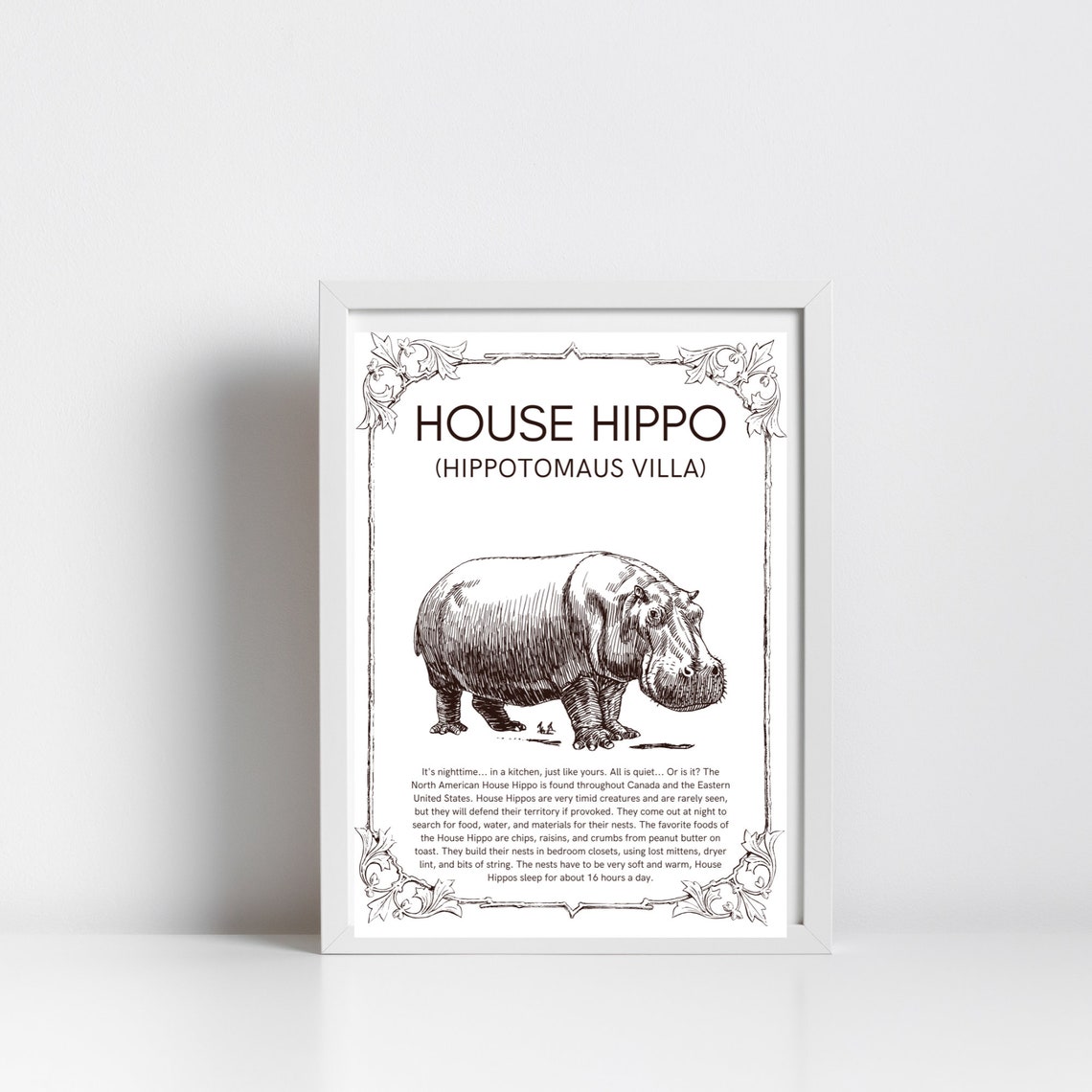 House Hippo Sign, House Hippo Housewarming Gift, Card Only, Digital ...