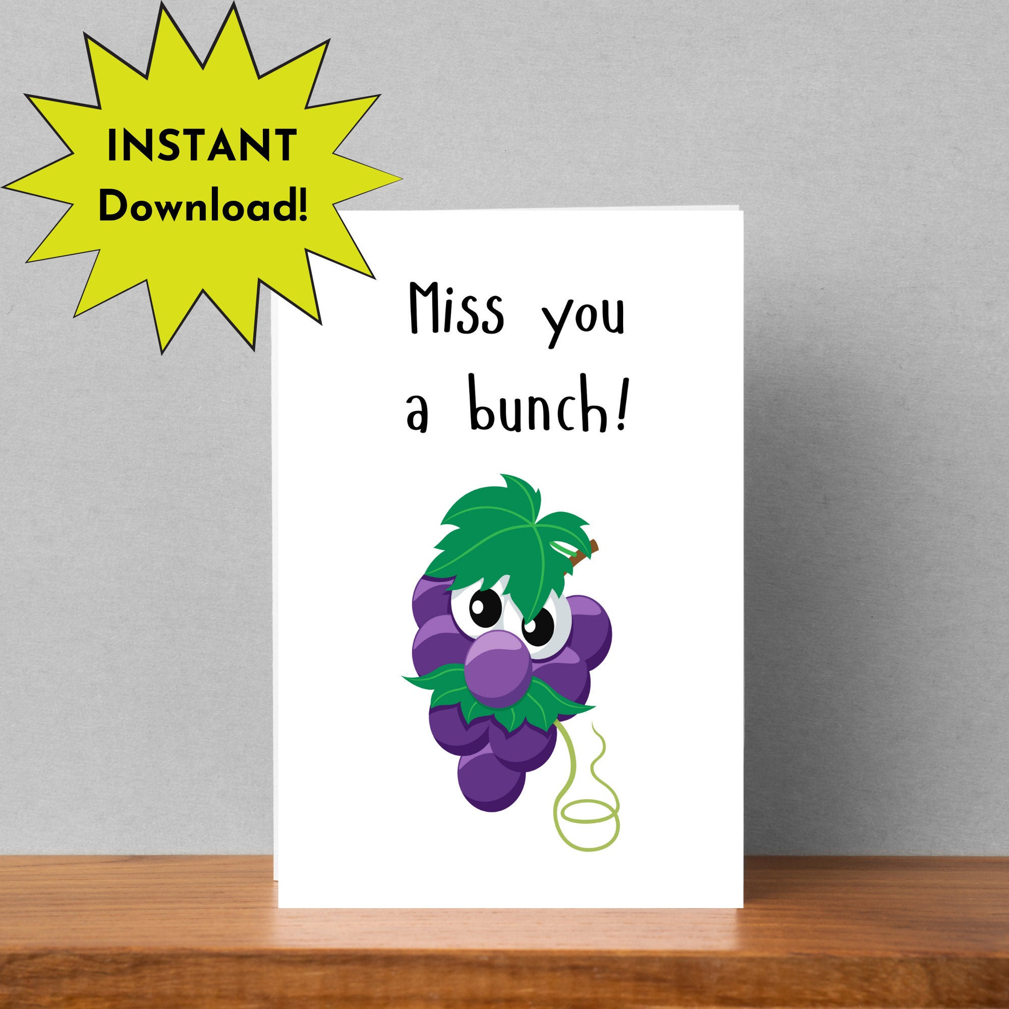 Miss You a Bunch, Miss You Card, Hope to See You Soon, Food Pun, Funny ...