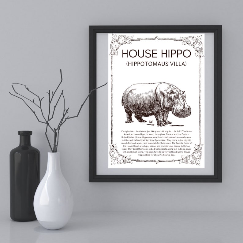 House Hippo Sign, House Hippo Housewarming Gift, Card Only, Digital ...
