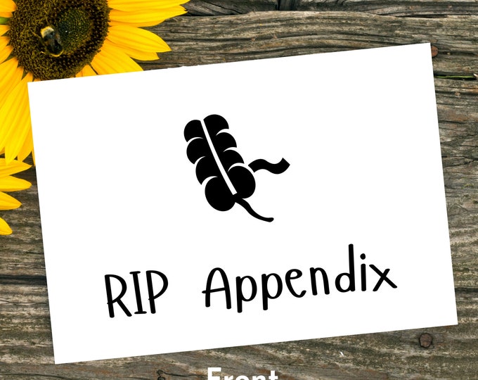 Appendix Get Well Soon Card, Speedy Recovery Appendicitis Friendship ...