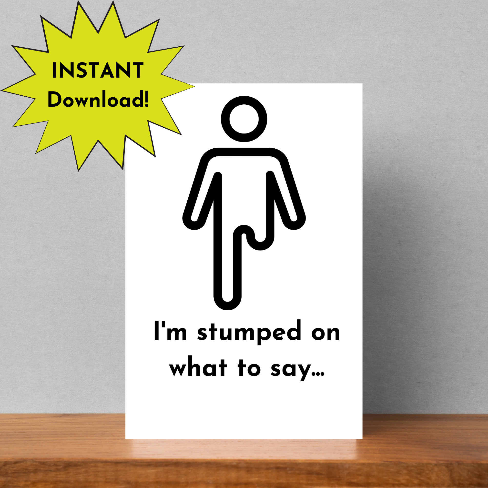 I'm Stumped, Limb Amputation Card, Loss of Leg, Leg Amputation, Surgery ...