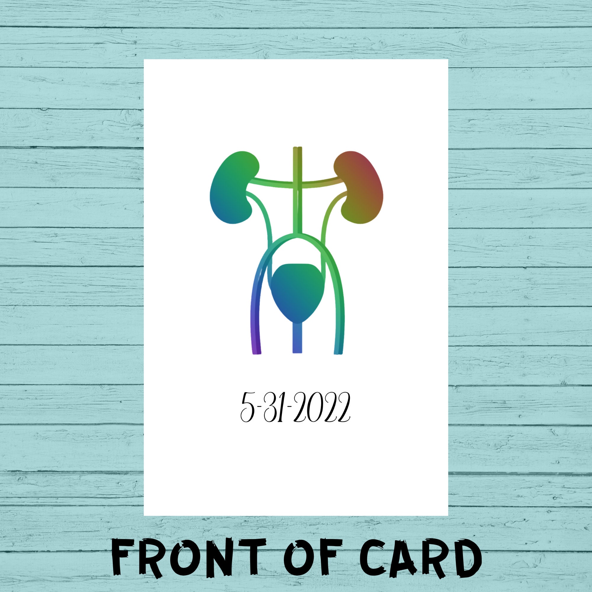 Custom Kidney Transplant Card- Kidney Card With Transplant Date ...