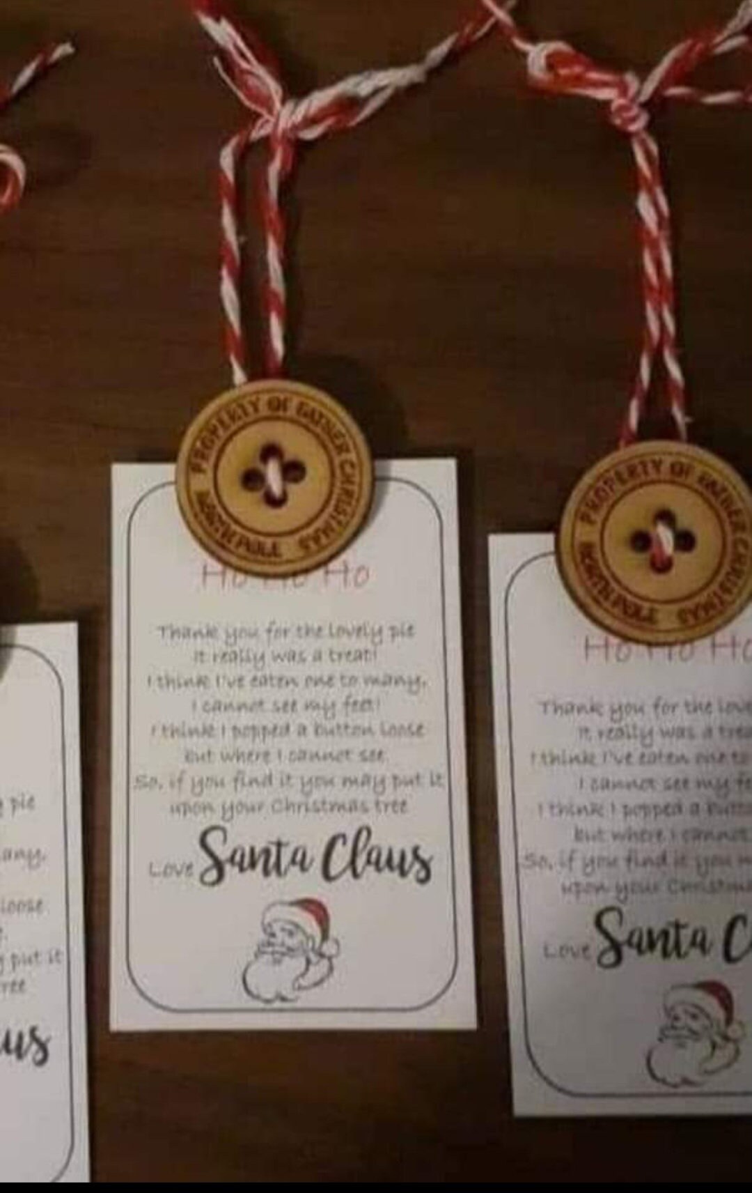 Santas Lost Button Father Christmas Button Christmas Gift Message From ...