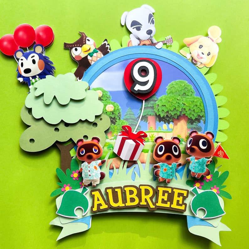 Cake Topper Inspired by Animal Crossing Personalize - Etsy