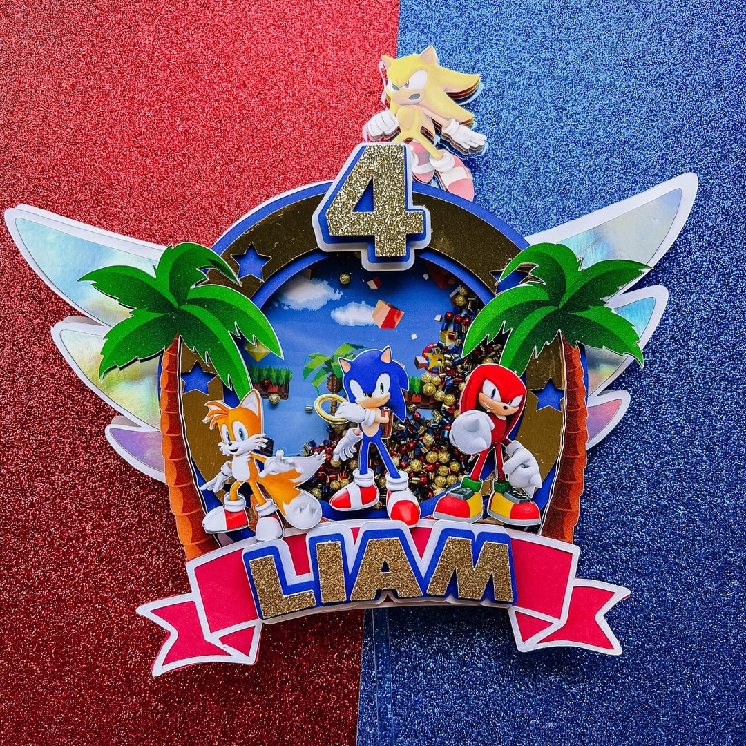 Sonic Cake Topper | Sonic the Hedgehog Cake Topper | Cake Topper Shaker ...