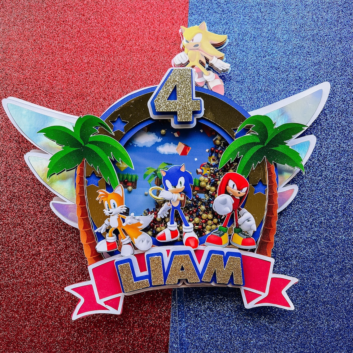 Sonic Cake Topper | Sonic the Hedgehog Cake Topper | Cake Topper Shaker ...