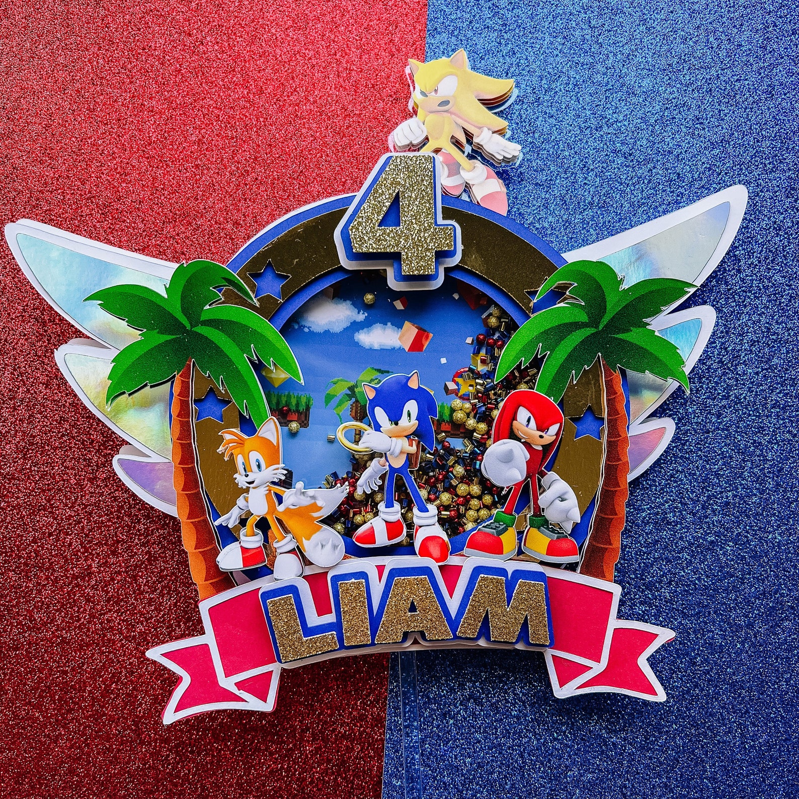 Sonic Cake Topper | Sonic the Hedgehog Cake Topper | Cake Topper Shaker ...