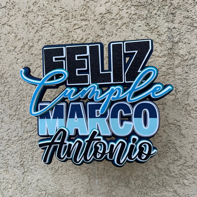 Personalizado Cake Topper Para Dos Nombres | Personalized Birthday Cake ...