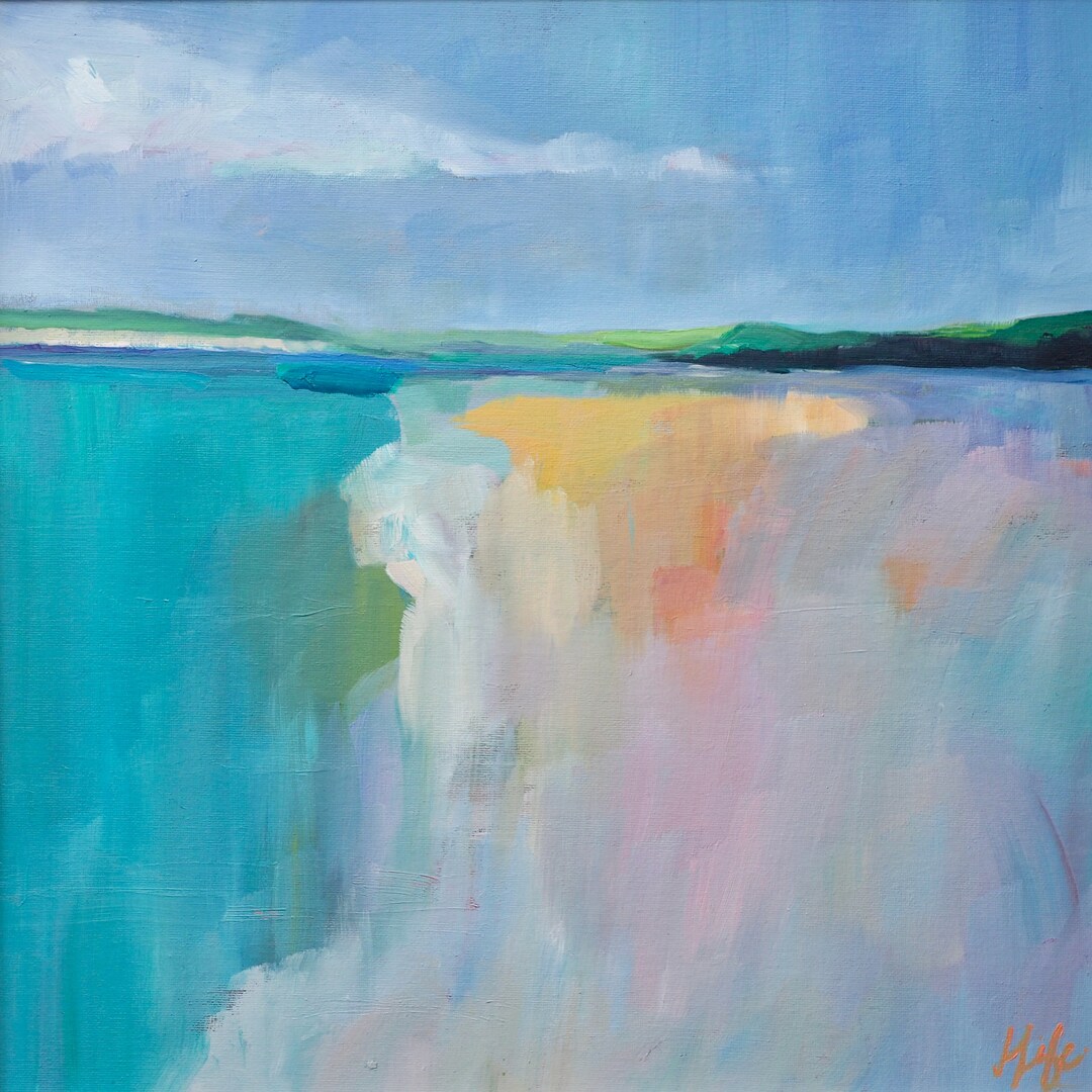 Coastal Scene, Estuary, Framed Semi Abstract Painting - Etsy