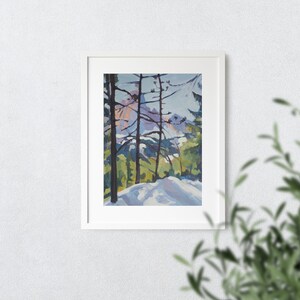 Snowy Mountain Scene, Original Painting - Etsy